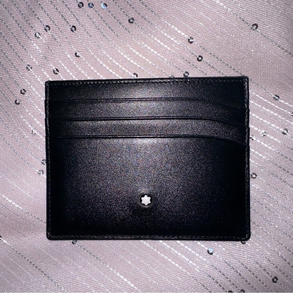 Mont Blanc | Bags | Authentic Mont Blank Black Leather Card Holder Made ...